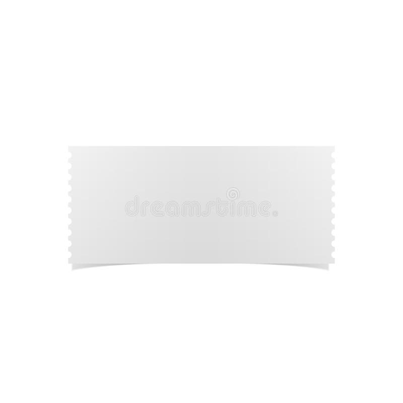 Empty White Ticket Realistic Template Stock Vector - Illustration of ...