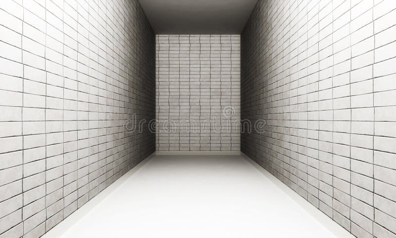 Empty white tiled room stock illustration. Illustration of hidden ...