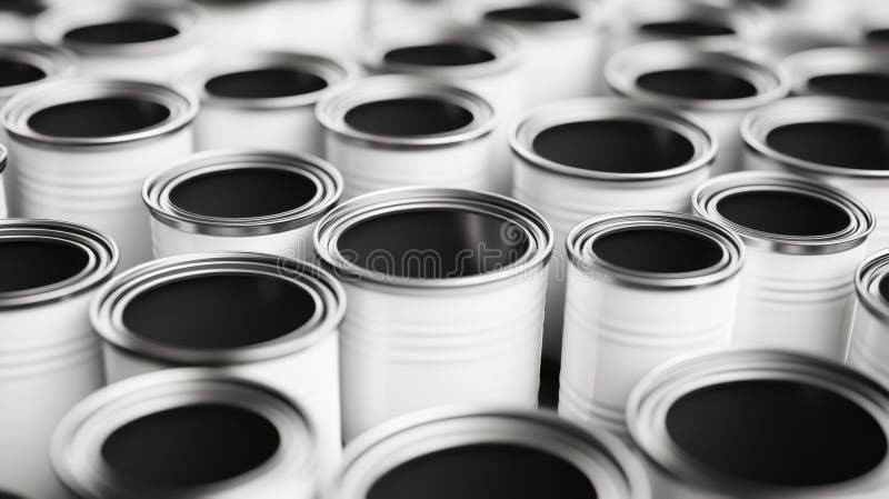 Empty White Tin Cans Stacked Together Highlighting Recycling and Metal ...