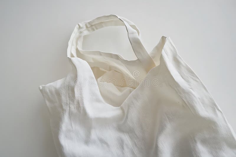 Empty White Tote Bag on White Background Stock Illustration ...