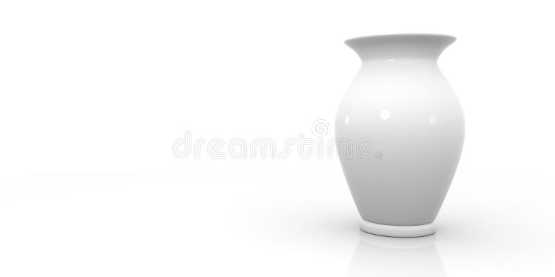 Empty white vase flower . stock illustration. Illustration of isolate ...