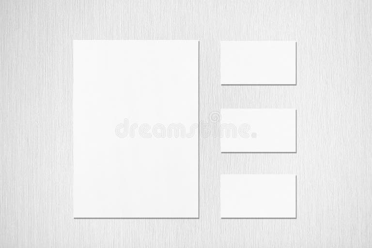 Empty White Vertical Poster and Horizontal Rectangle Business Card ...
