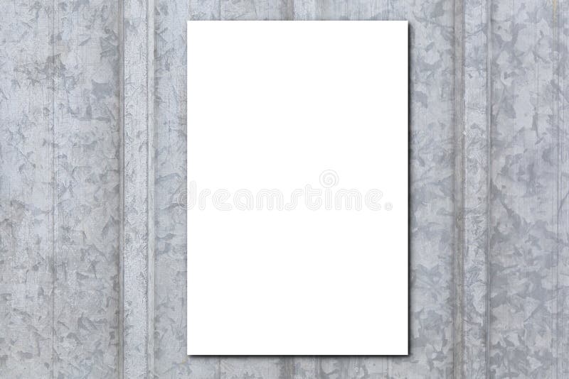 Empty White Vertical Rectangle Poster Mockup with Soft Shadow on Grey ...