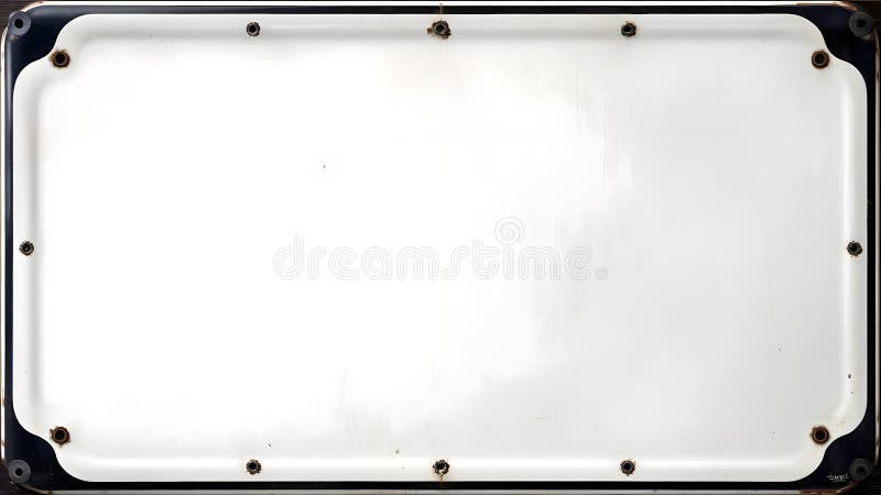 Empty White Vintage Metal Sign with Black Border and Rivets Stock ...