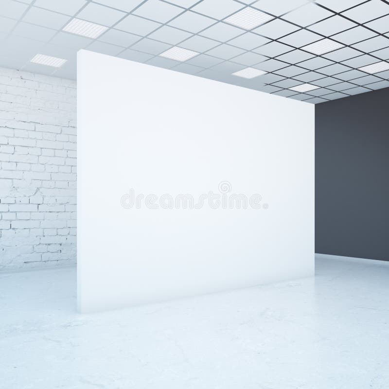 Empty white wall side stock illustration. Illustration of modern - 77885922