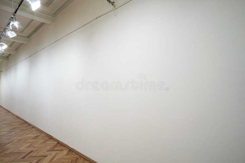 Empty White Wall with Spot Lights at Art Gallery Stock Image - Image of ...
