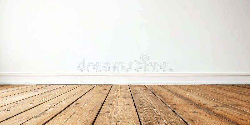 Empty White Wall with Wooden Floor Indoors Stock Photo - Image of ...