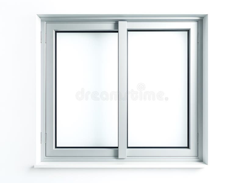 An Empty White Window Frame on a Blank Wall Stock Illustration ...
