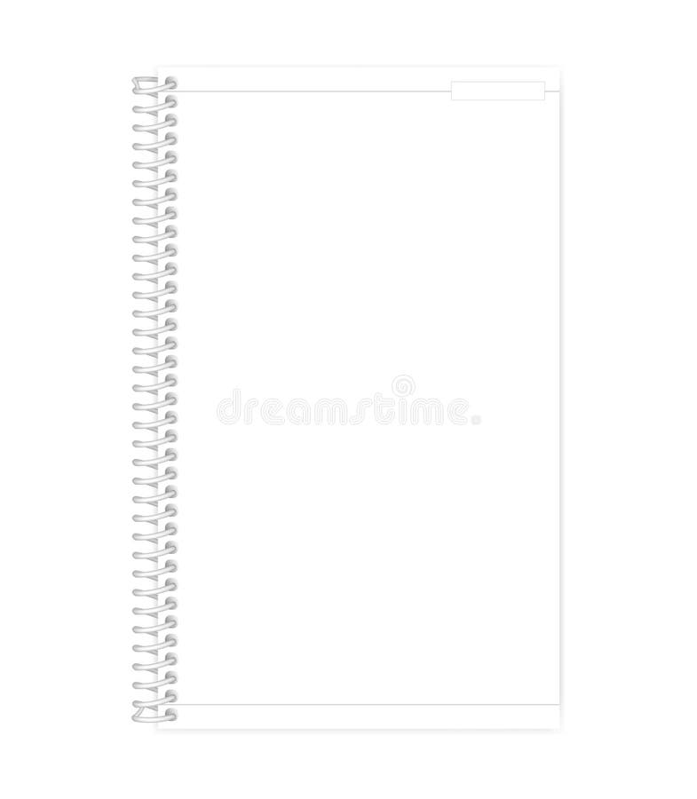 Empty White Wire Bound Notebook Legal Paper Format - Vector Mock-up ...