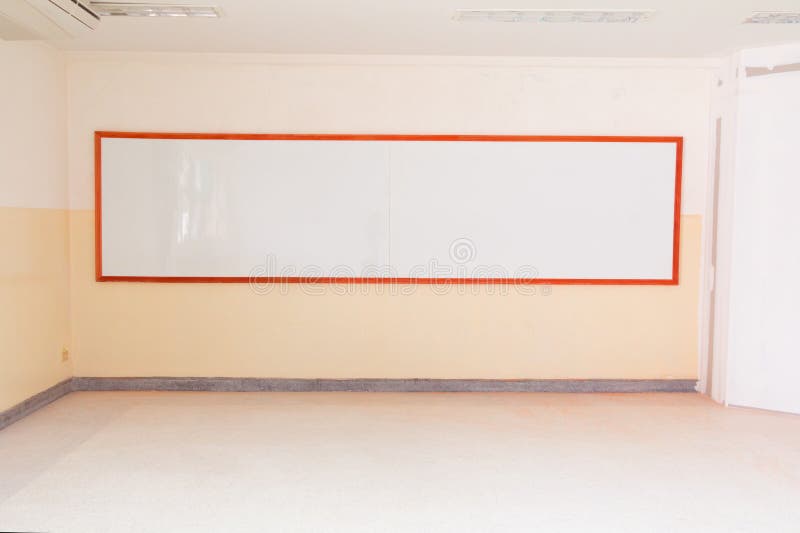 Empty Whiteboard in the Classroom Under Construction New To Study Stock ...