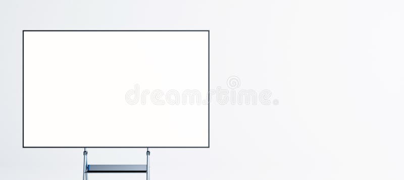 Empty Whiteboard on a Stand in a Modern Room. 3D Rendering Stock ...