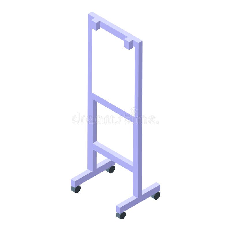 Empty Whiteboard on Wheels Stand Isometric View Stock Vector ...