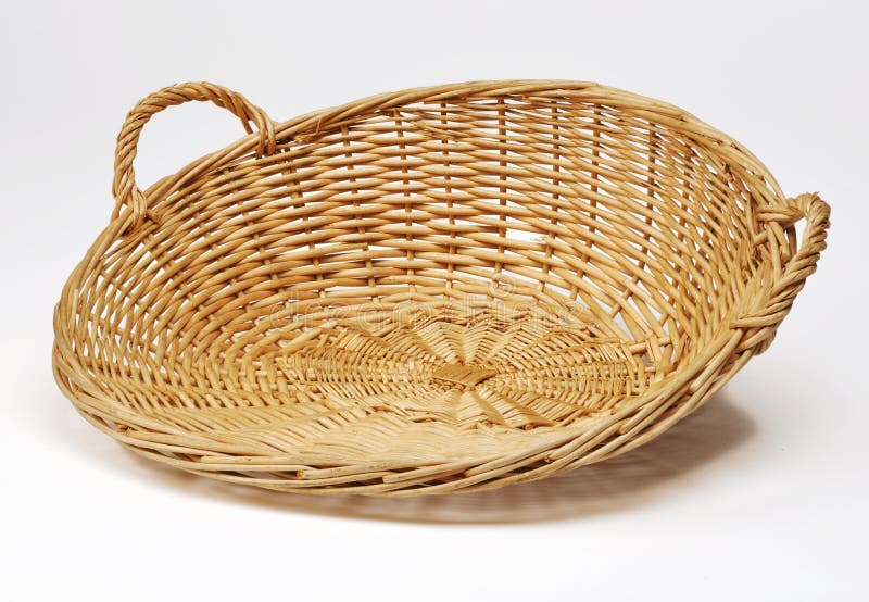 Empty Wicker Basket in the Shape of Cornucopia Stock Image - Image of ...