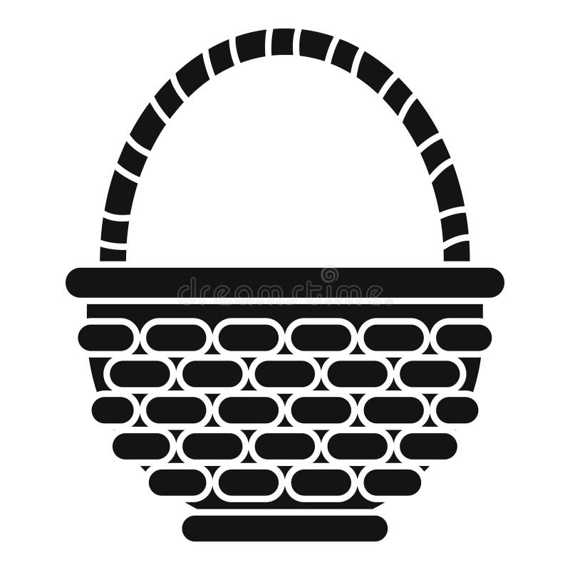 Empty Wicker Basket with Handle for Carrying Food Icon Stock ...