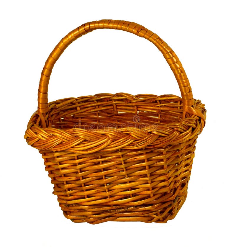 Empty Wicker Basket Isolated Stock Photo - Image of craftsmanship ...