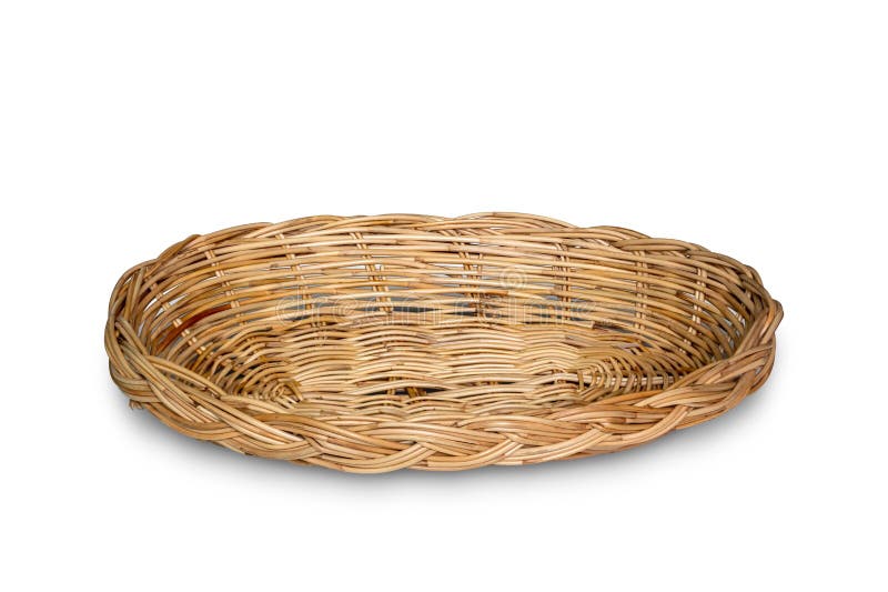 Empty Wicker Basket Isolated on a White Background with Clipping Path ...