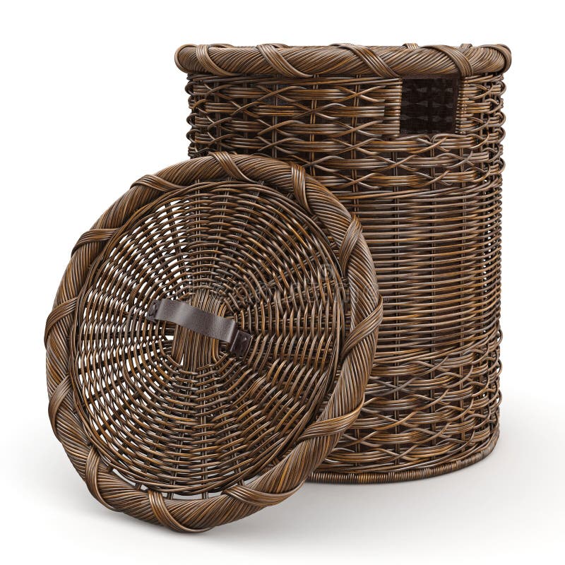 Empty wicker big basket stock illustration. Illustration of empty ...