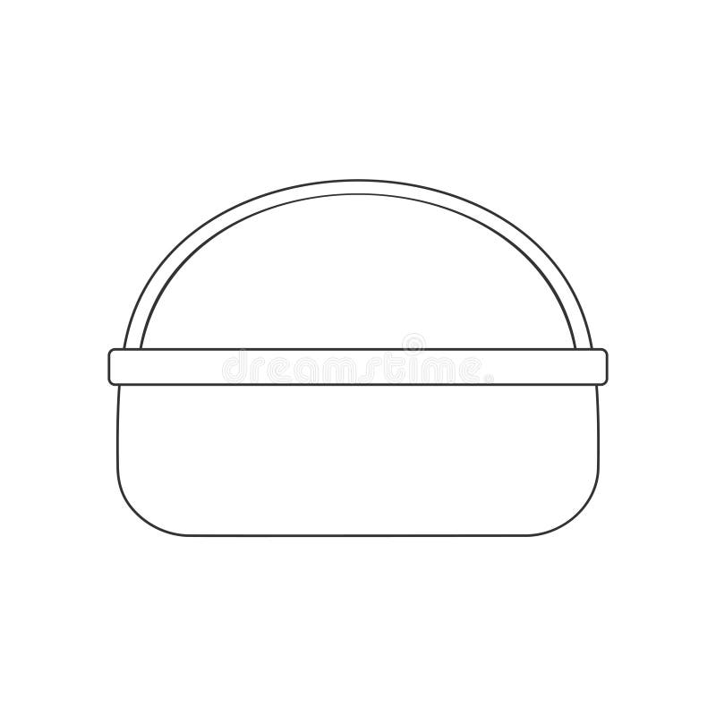 Empty Wicker Picnic Basket Icon. Hand Made Woven Willow Hamper Isolated ...