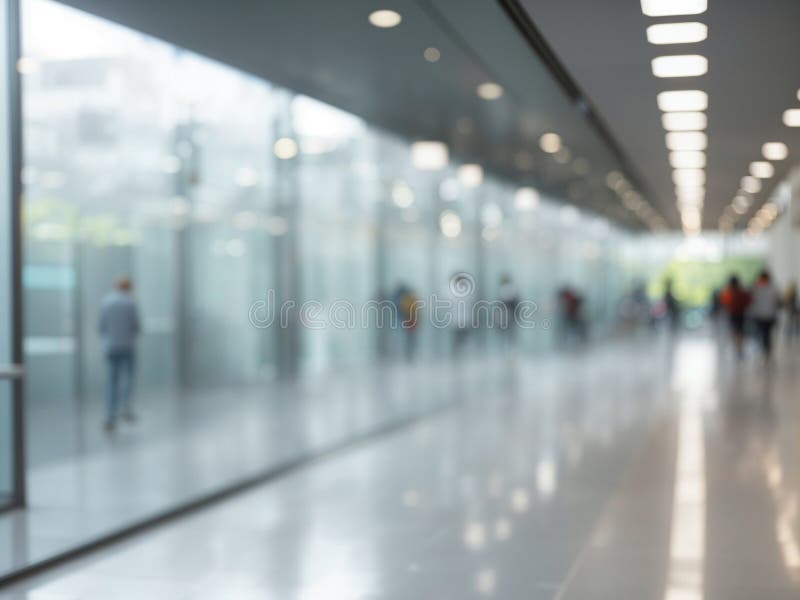 Empty Wide Blurred Background Abstract Building from Perspective Hall ...