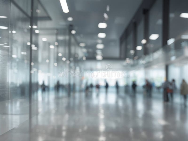 Empty Wide Blurred Background Abstract Building from Perspective Hall ...