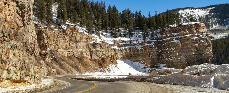 Empty Winding Road in Colorado Mountains Stock Photo - Image of path ...