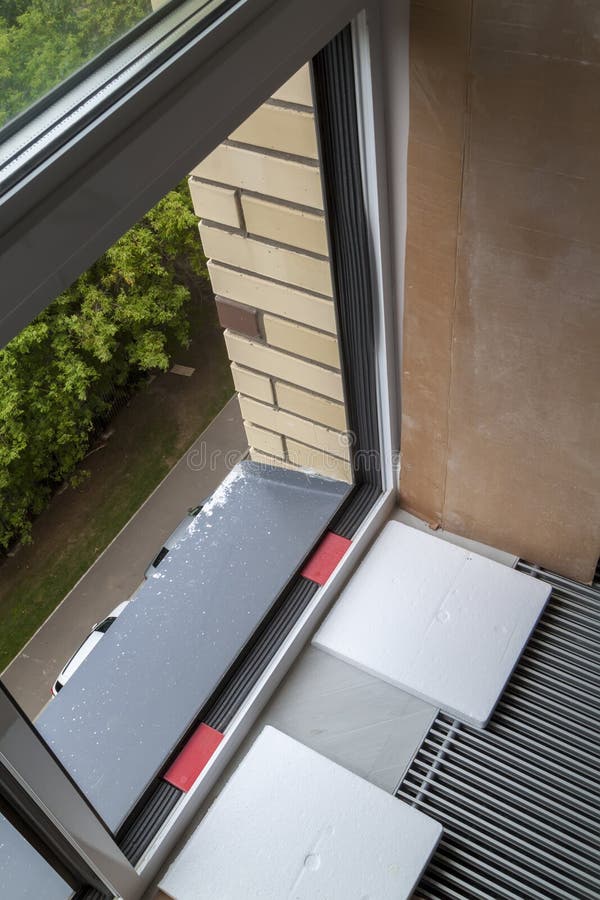 Empty Window Opening and a Low Tide Removed from the Wall To Prepare ...