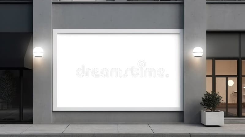 Empty Window Poster Template. Advertising Banner in the Store, Office ...