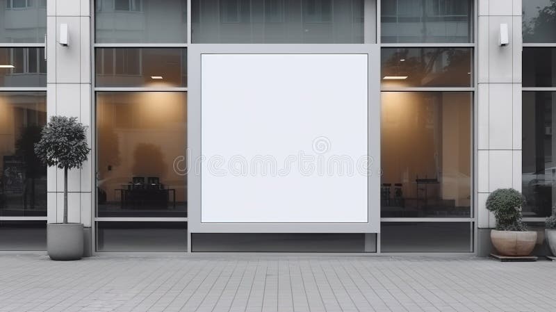 Empty Window Poster Template. Advertising Banner in the Store, Office ...