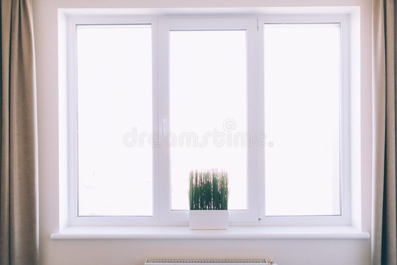 Empty Window Room Interior Decoration Background. Home Window Stock ...