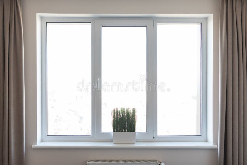 Empty Window Room Interior Decoration Background. Home Window Stock ...
