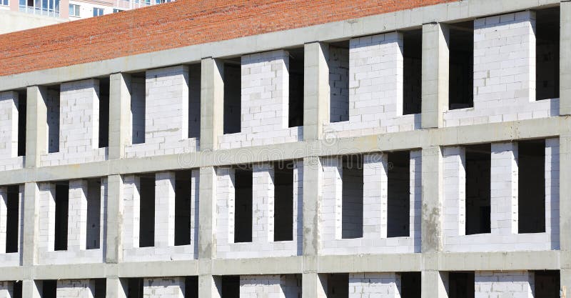 Empty Windows of a Building Under Construction Stock Image - Image of ...