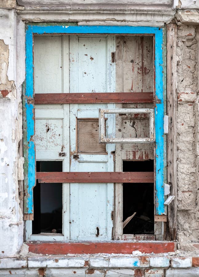 Empty Windows of a Damaged House in Ukraine Stock Photo - Image of hole ...