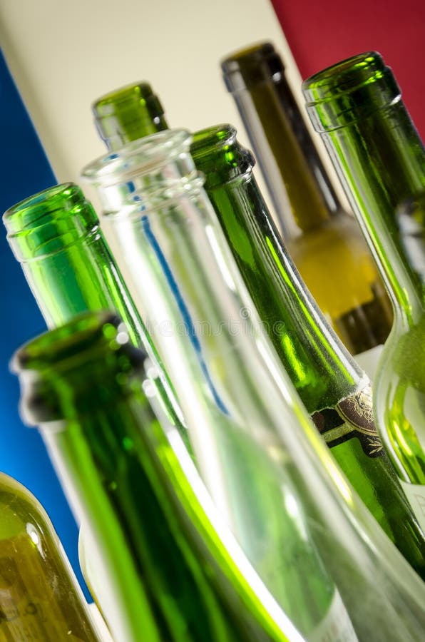 Empty wine bottles stock image. Image of bottles, alcoholic - 62696553