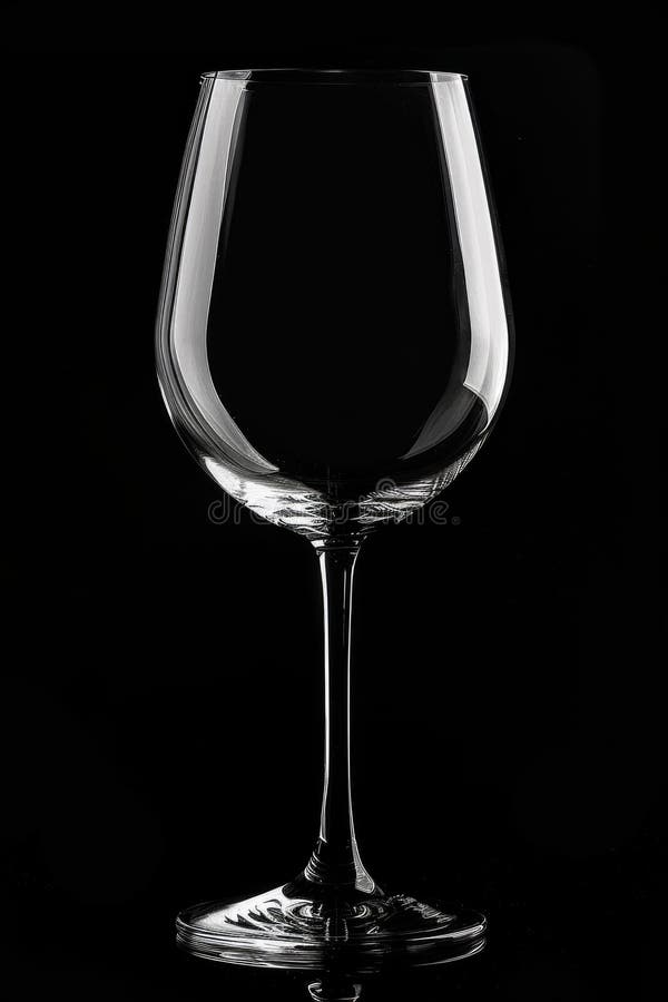 Empty Wine Glass on Black Background. Generative Ai Stock Illustration ...