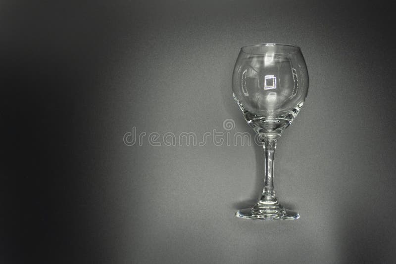 Empty Wine Glass. Side View Isolated on Gray Background Stock Photo ...