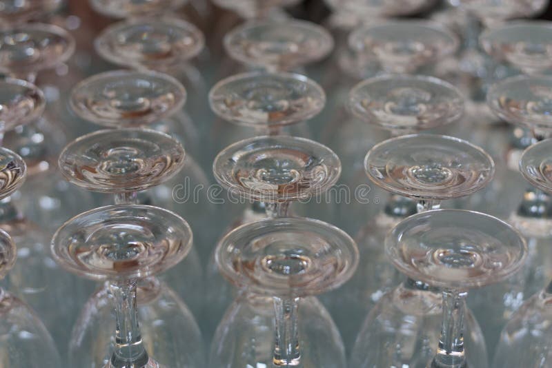 Empty Wine Glass Stacked-up on One Another in Pattern Photo Stock Image ...