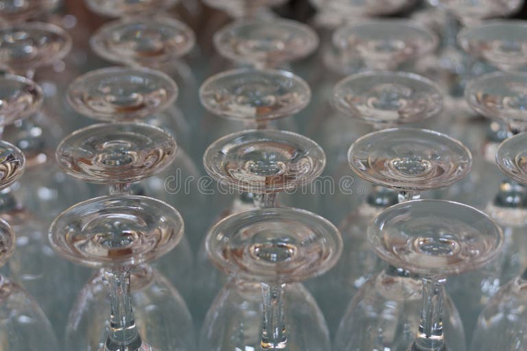 Empty Wine Glass Stacked-up on One Another in Pattern Photo Stock Image ...