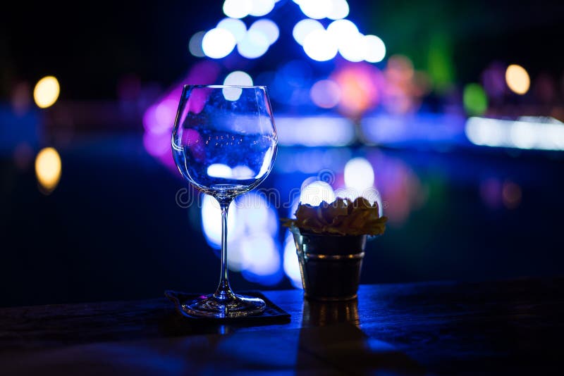 Empty Wine Glasses on the Table at a Party. Stock Image - Image of ...