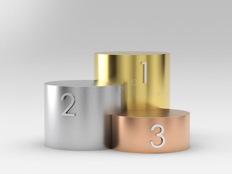 Empty Winners Podium. 3D Rendering Stock Illustration - Illustration of ...