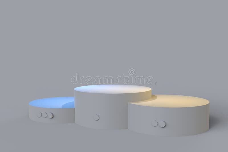 Winning Platform of the Three Centers 3D Rendering Stock Illustration ...