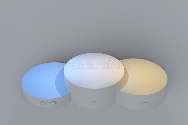 Winning Platform of the Three Centers 3D Rendering Stock Illustration ...