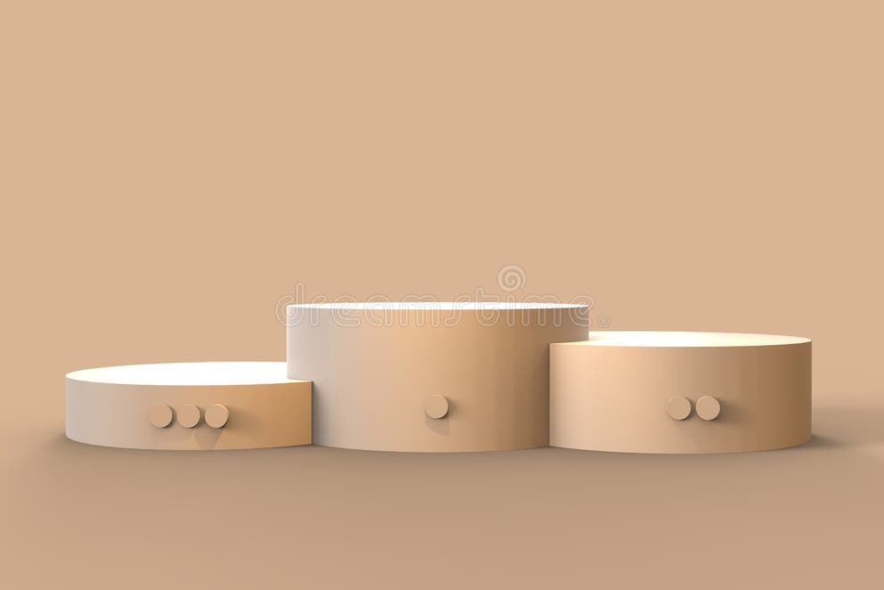 Winning Platform of the Three Centers 3D Rendering Stock Illustration ...