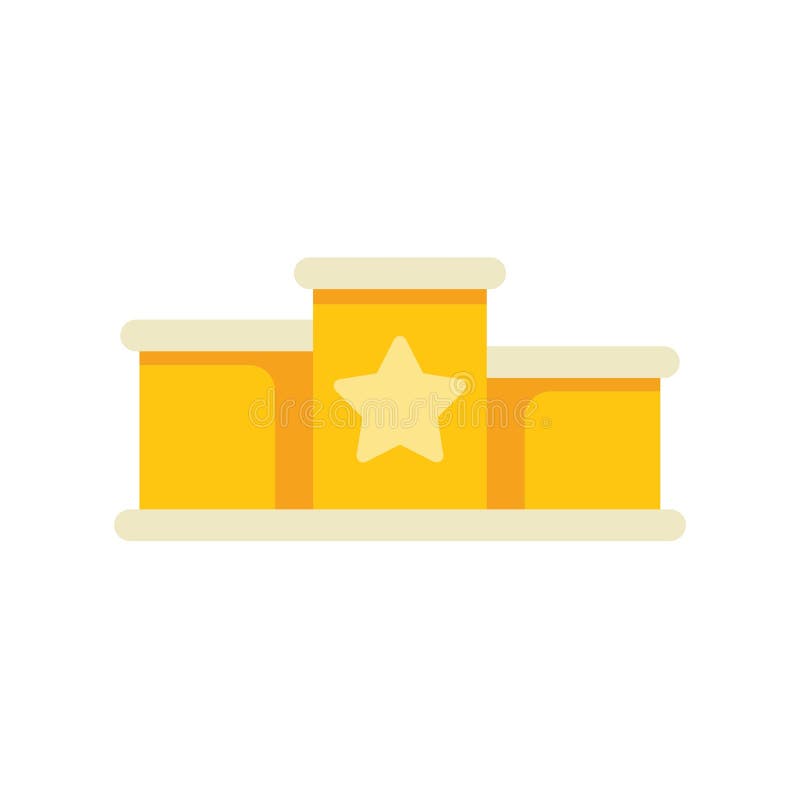 Empty Winners Podium with Star for First Place Icon Stock Vector ...