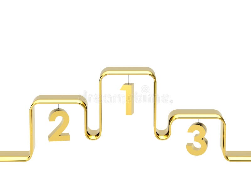 Empty Winners Podium on White Background. 3D Rendering Stock ...