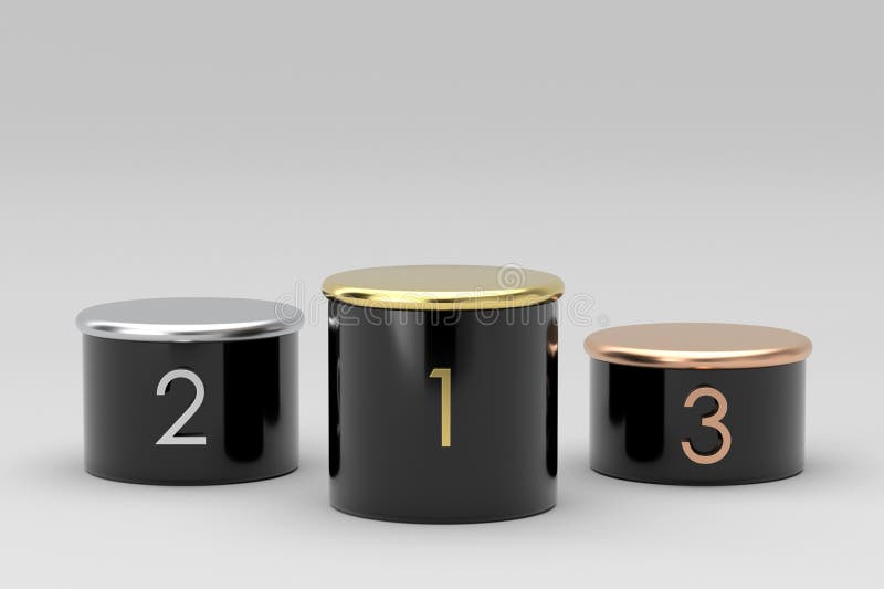 Empty Winners Podium on White Background. 3D Rendering. Stock ...