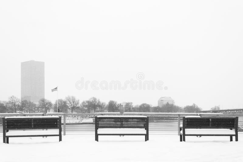 Empty Winter Bench stock photo. Image of park, portland - 51693306