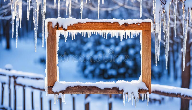 Empty winter frame stock illustration. Illustration of january - 315357251