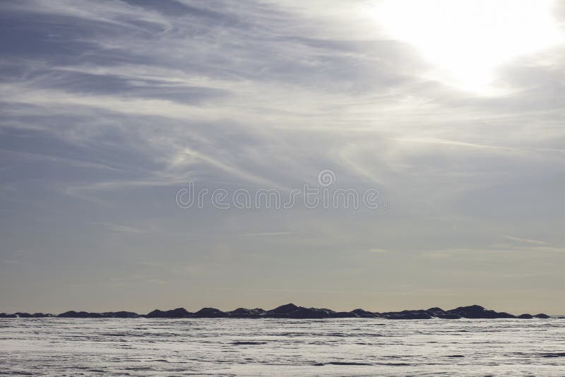 Empty Winter Landscape Arctic Ice and Sky Stock Photo - Image of frost ...