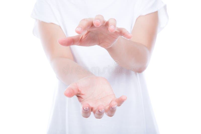 Empty Woman Hands Over Body. Stock Photo - Image of human, hands: 25952144