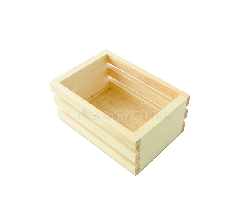 Empty Wood Box Isolated on White Background with Clipping Path Stock ...